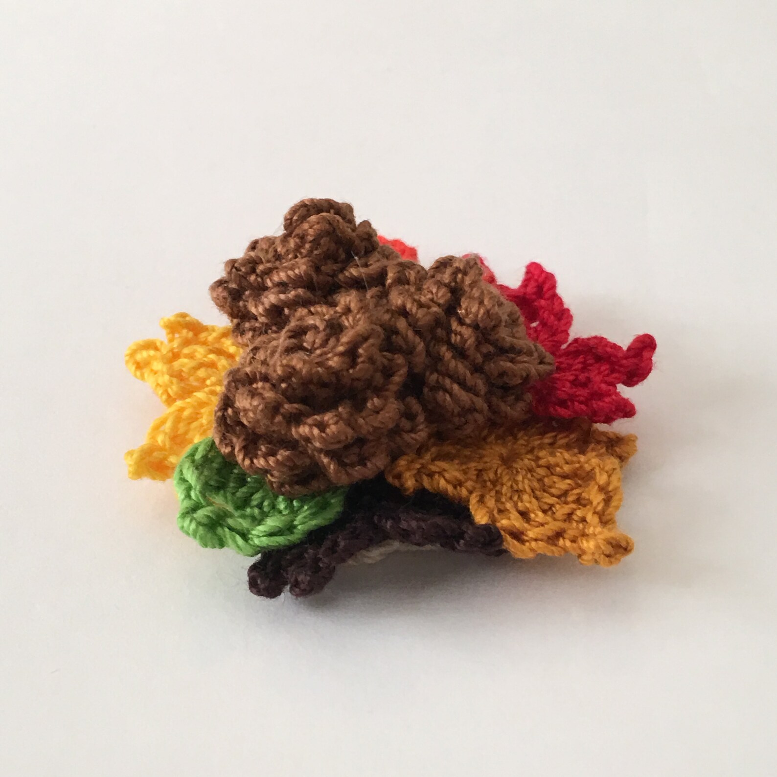 FALL FOLIAGE CROCHET Pattern for Brooch or Barrette - Etsy