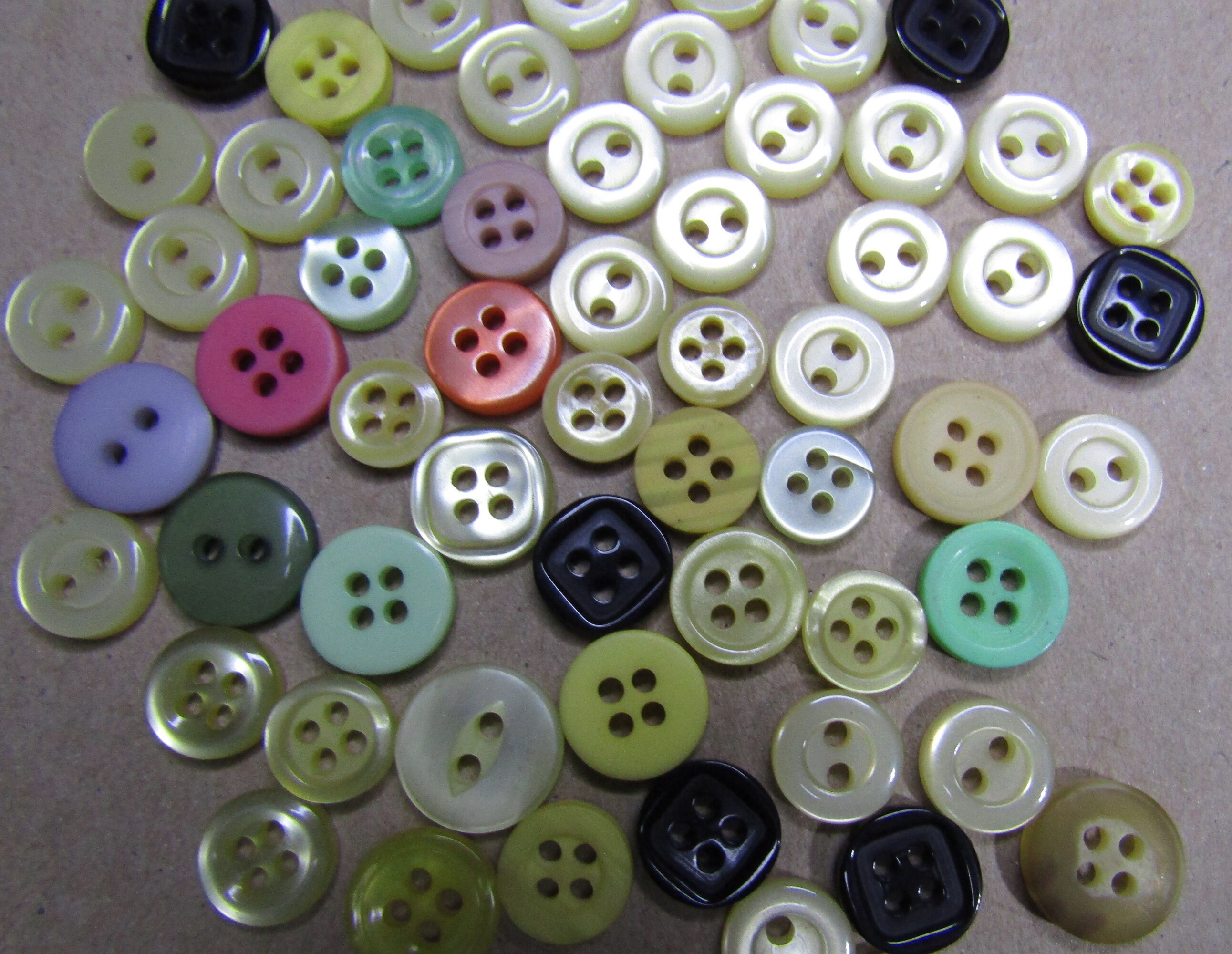 64 Small Button Assortment. Buttons for Sewing, Doll-making, and Crafts ...