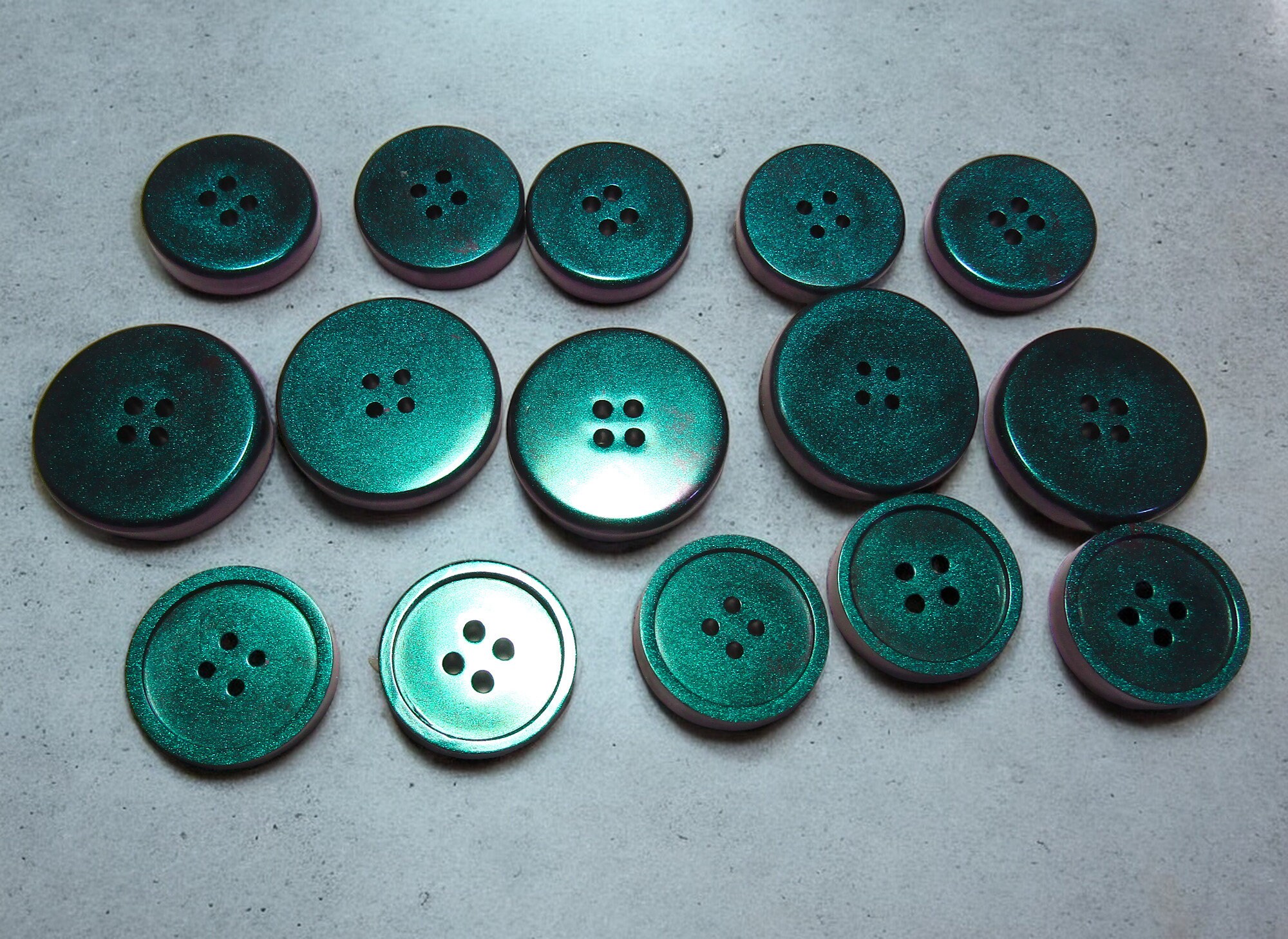15 Shimmering Teal Blue-green Decorative Button Assortment. Buttons for ...