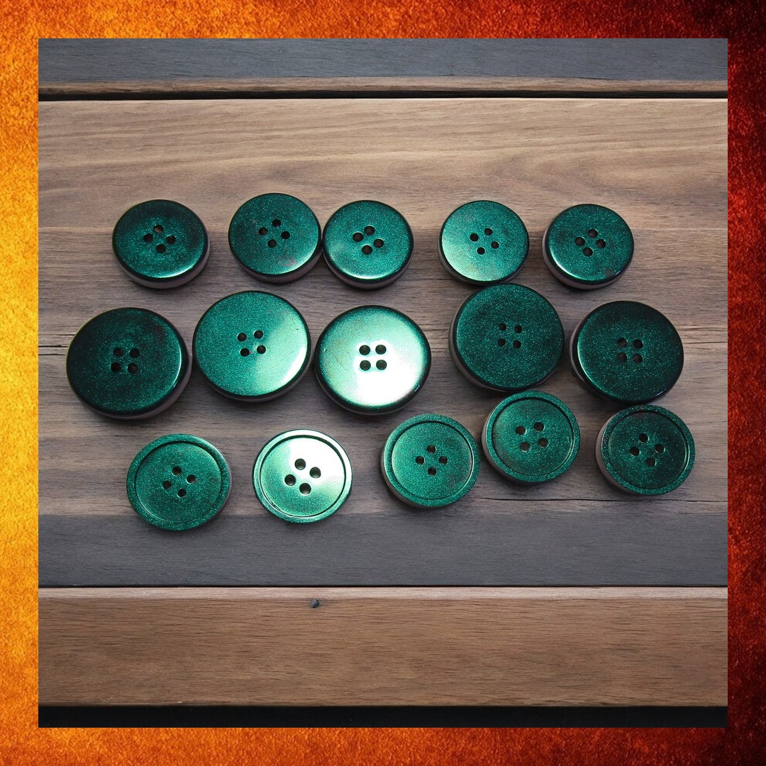 15 Shimmering Teal Blue-green Decorative Button Assortment. Buttons for ...