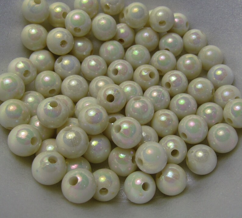 75 Large Faux Pearl With Rainbow Sheen Beads for Jewelry and Crafts. - Etsy