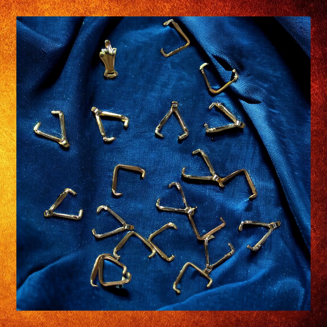24 Gold Pinch Bales: Jewelry Pendant Holders, 8mm - Etsy
