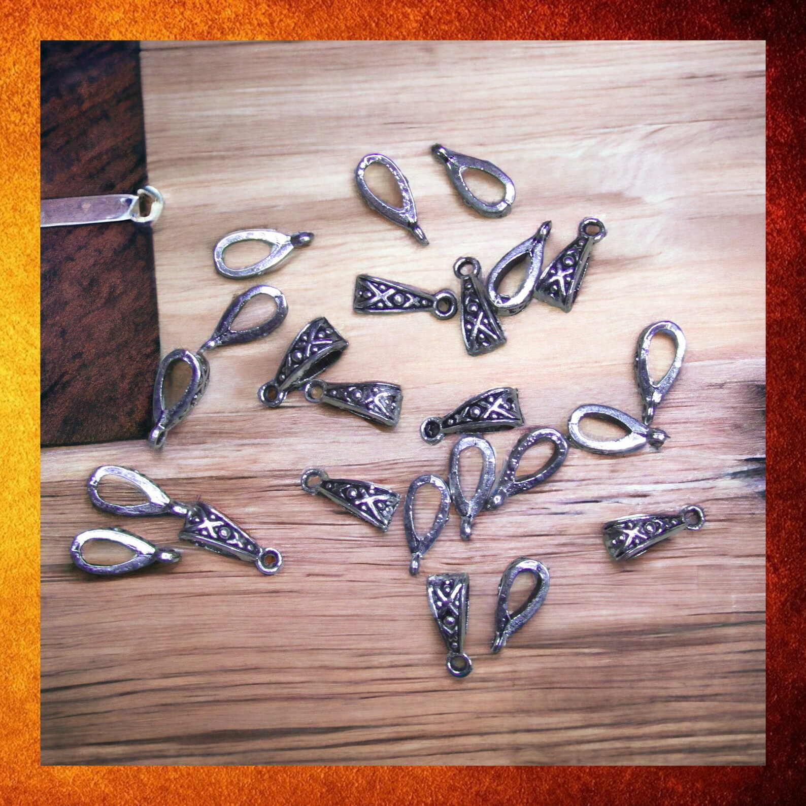 24 Large Silver Necklace Pendant Loops. Findings for Jewelry and Crafts ...