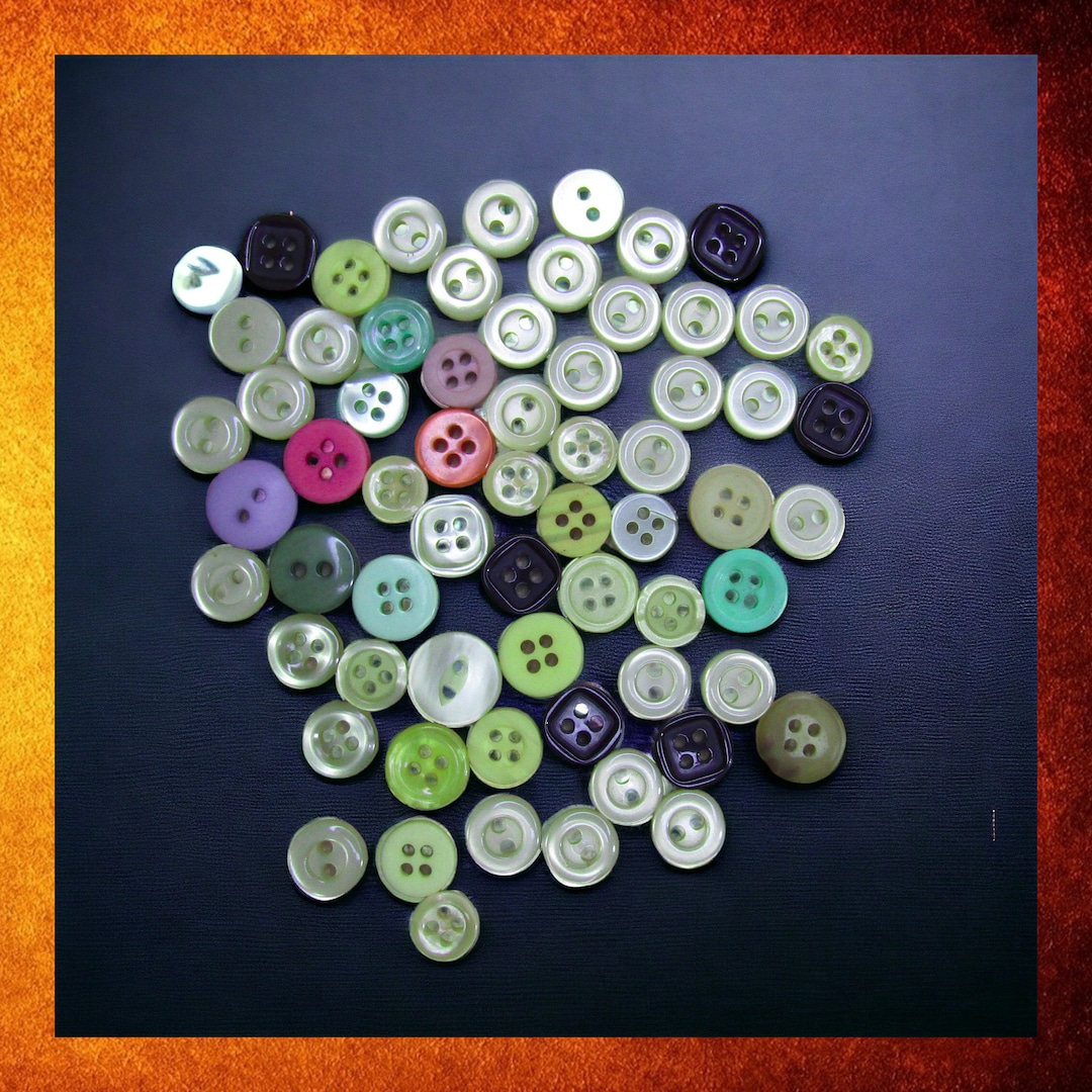 64 Small Button Assortment. Buttons for Sewing, Doll-making, and Crafts ...