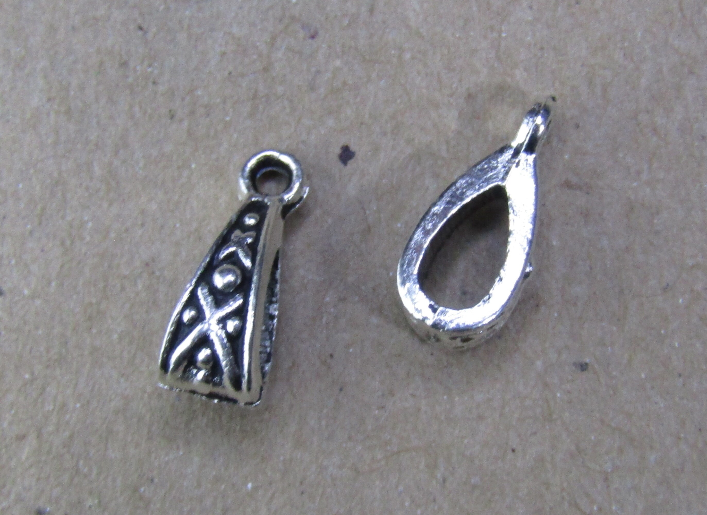 24 Large Silver Necklace Pendant Loops. Findings for Jewelry and Crafts ...