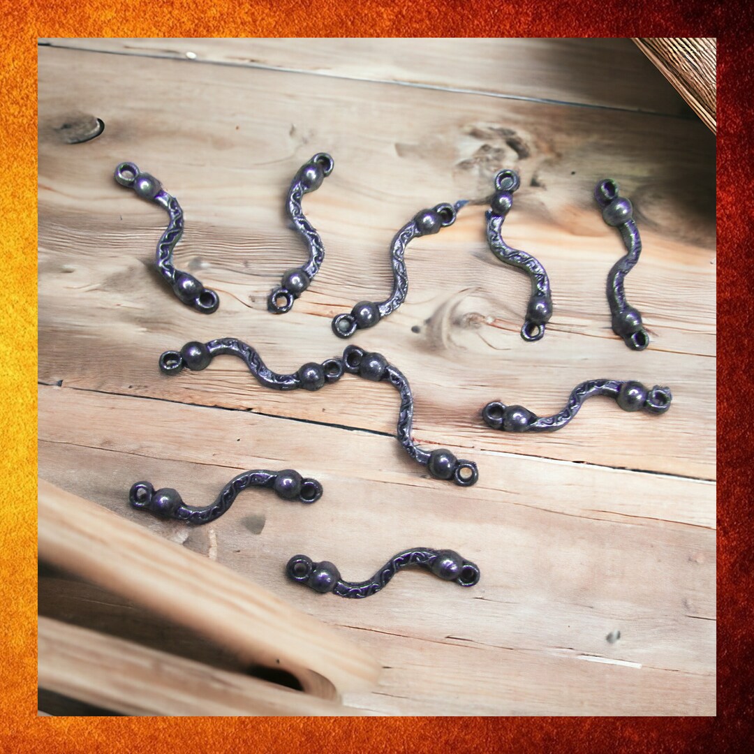 10 Pieces of Silver Bali-style Wavy Bar 2-loop Connectors for Jewelry ...