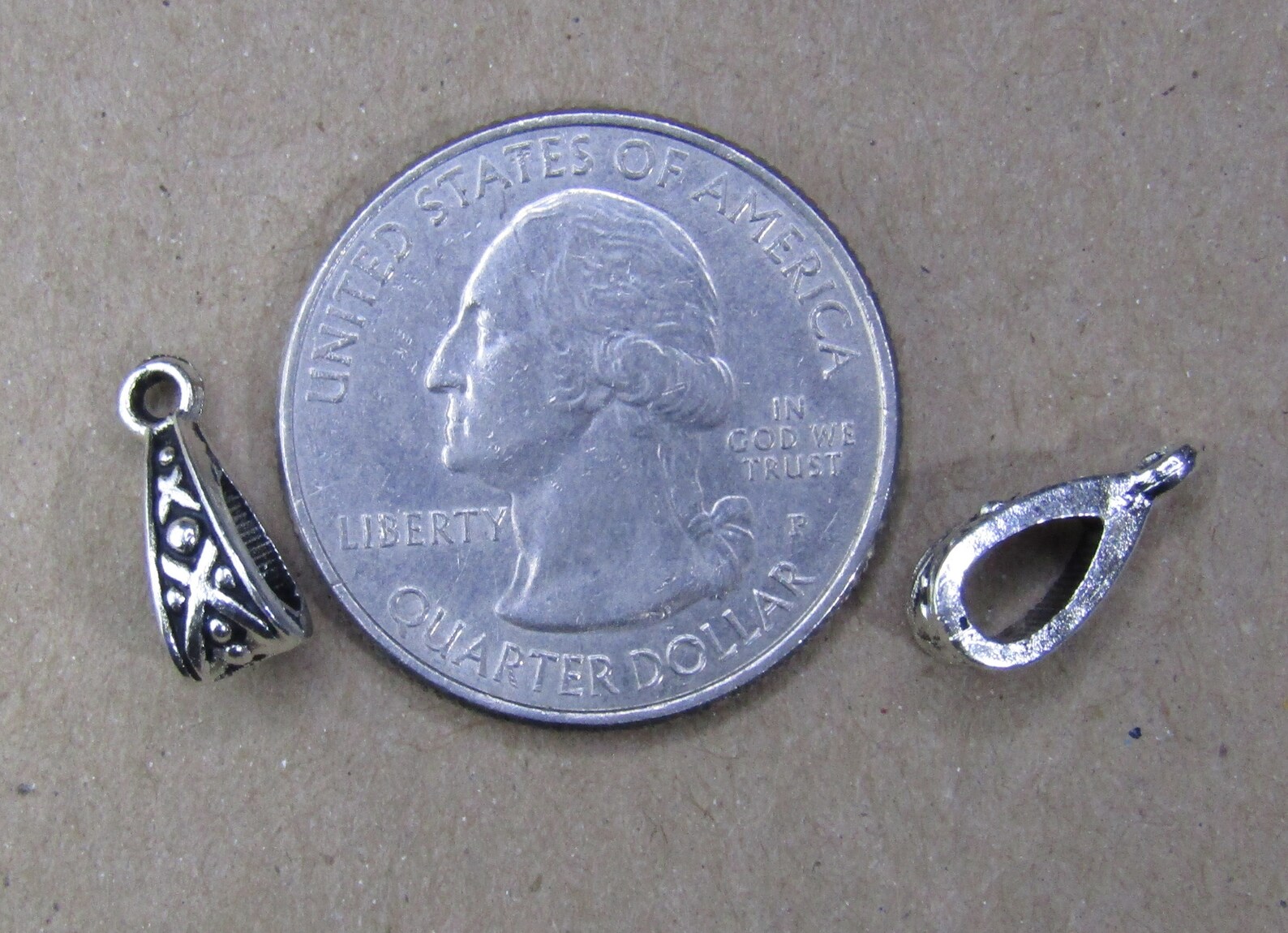 24 Large Silver Necklace Pendant Loops. Findings for Jewelry and Crafts ...