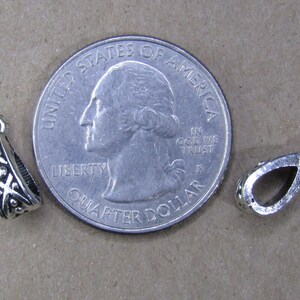 24 Large Silver Necklace Pendant Loops. Findings for Jewelry and Crafts ...