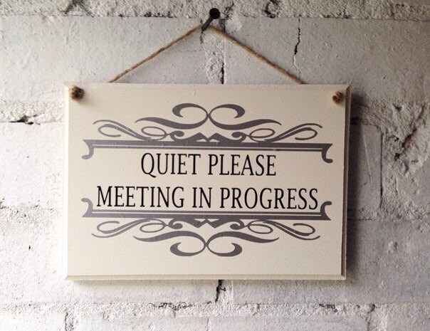 Quiet please sign meeting in progress sign office door sign | Etsy