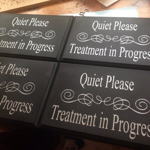 Treatment in Progress Notice, Chunky Wooden Door Sign. Salon Door ...