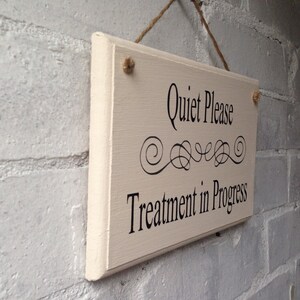 Treatment in Progress Notice, Chunky Wooden Door Sign. Salon Door ...
