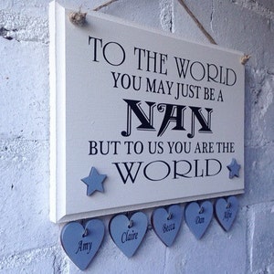 Personalised Wooden Sign, Great for Nan or Grandma, Add Tge ...