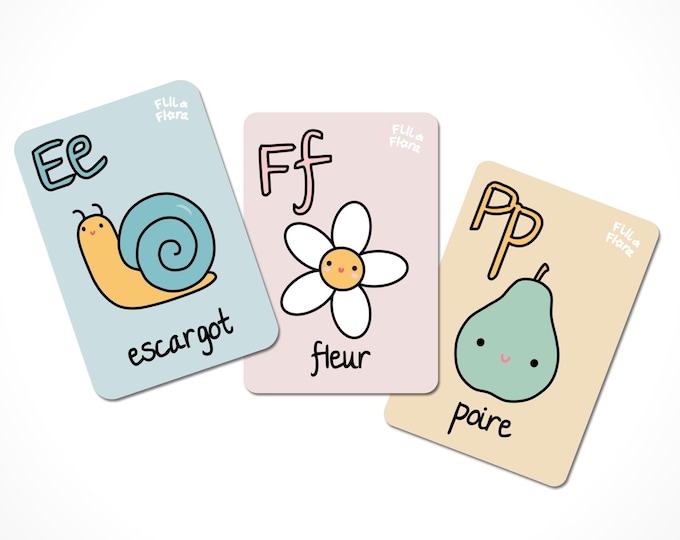 French Alphabet Flashcards Printable Instant Download Preschool ...