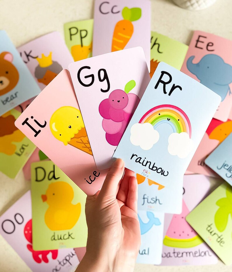 Colourful Alphabet Flashcards for Children Educational Gift | Etsy