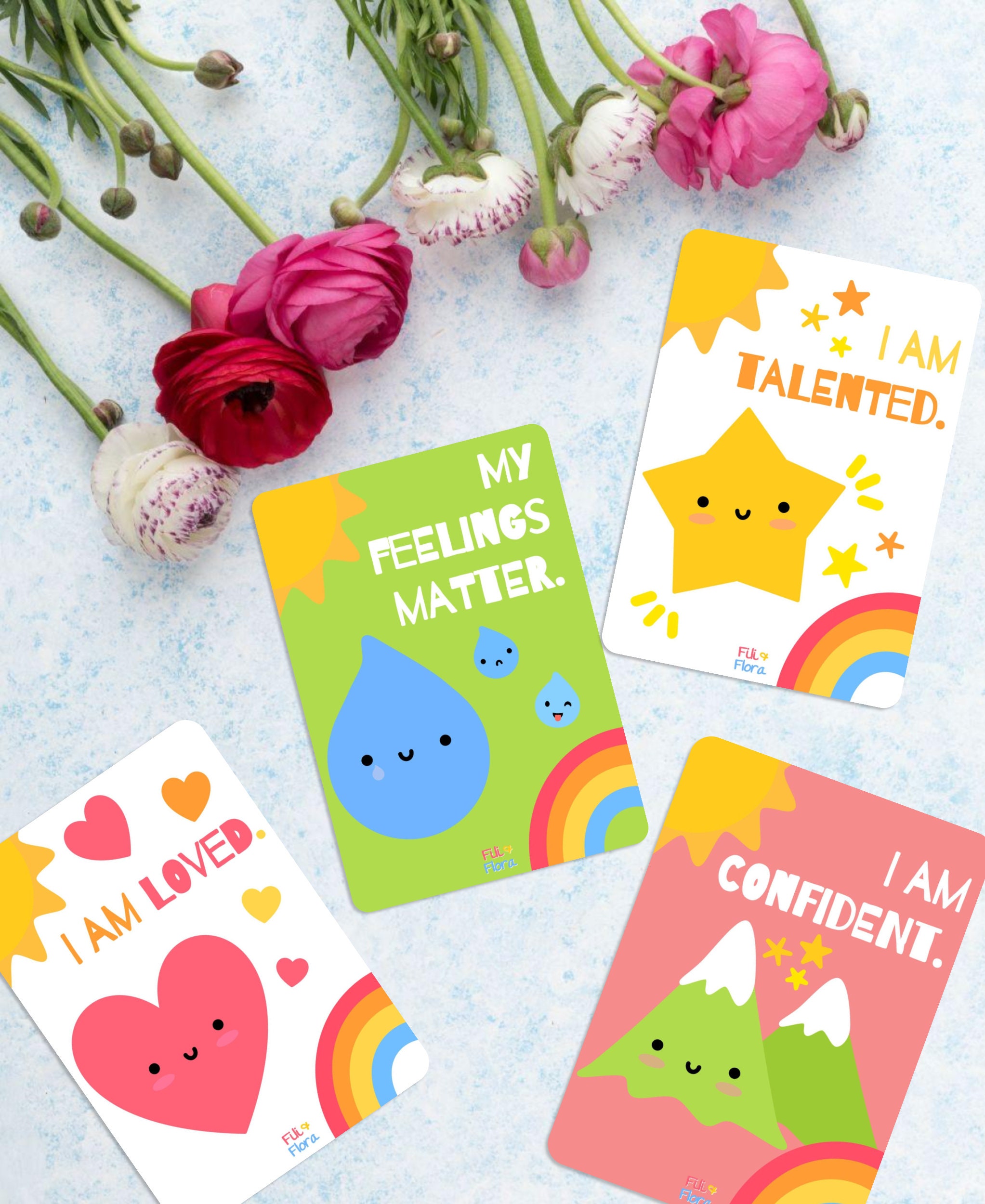 Positive Affirmation Flashcards for Children Mindfulness & | Etsy