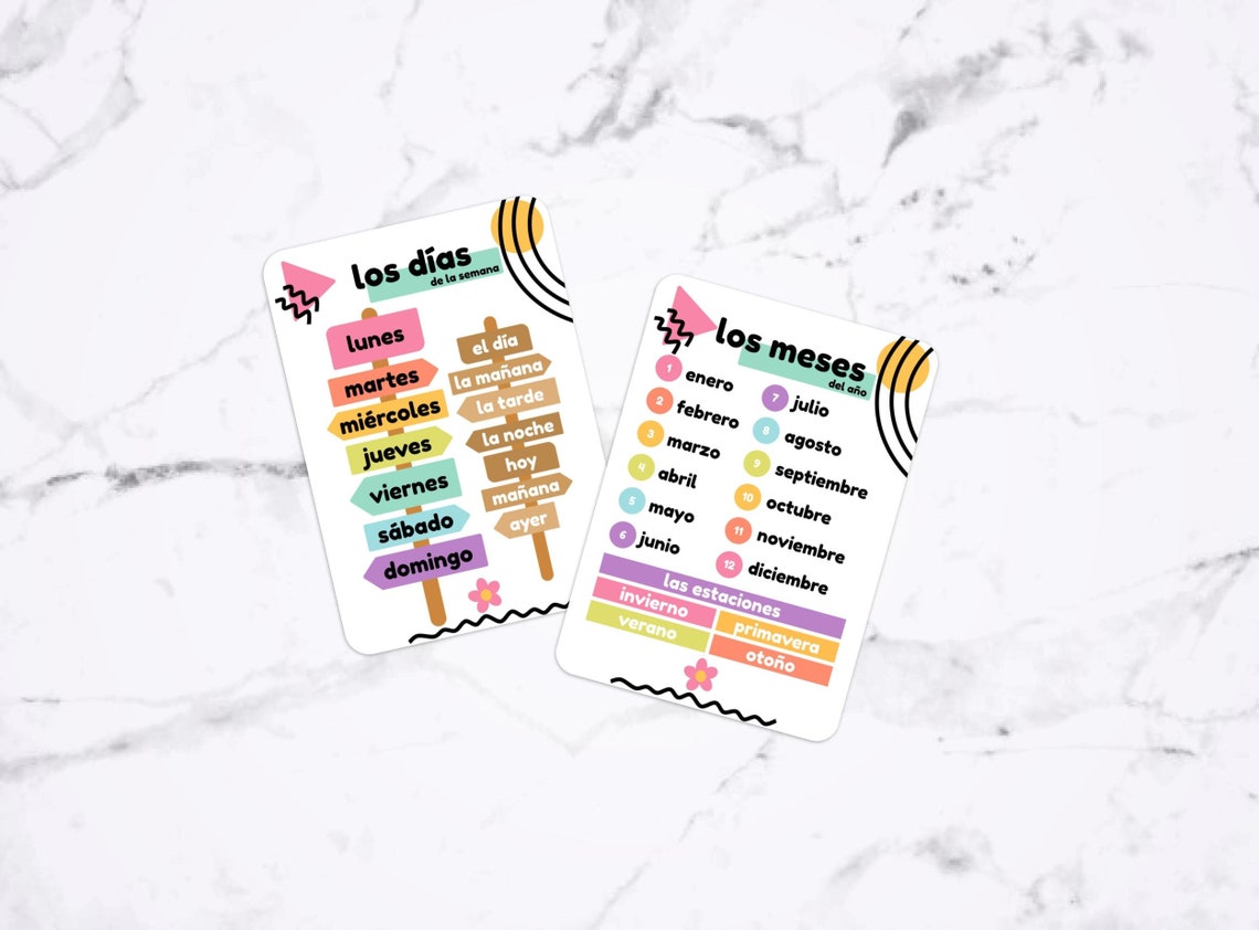 Spanish Language Learning Flashcards & Posters | Etsy UK