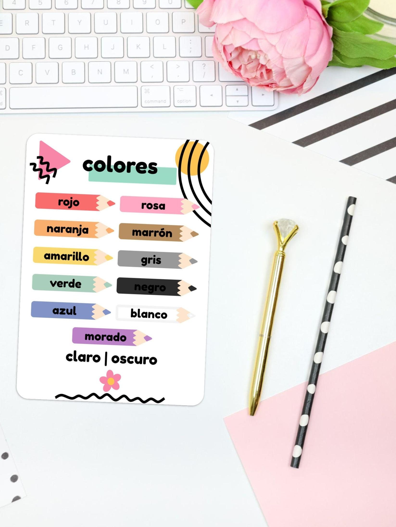 Spanish Language Learning Flashcards & Posters Printable | Etsy