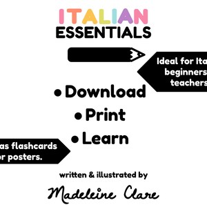 Italian Language Learning Flashcards & Posters Printable - Etsy