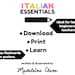 Italian Language Learning Flashcards & Posters Printable - Etsy