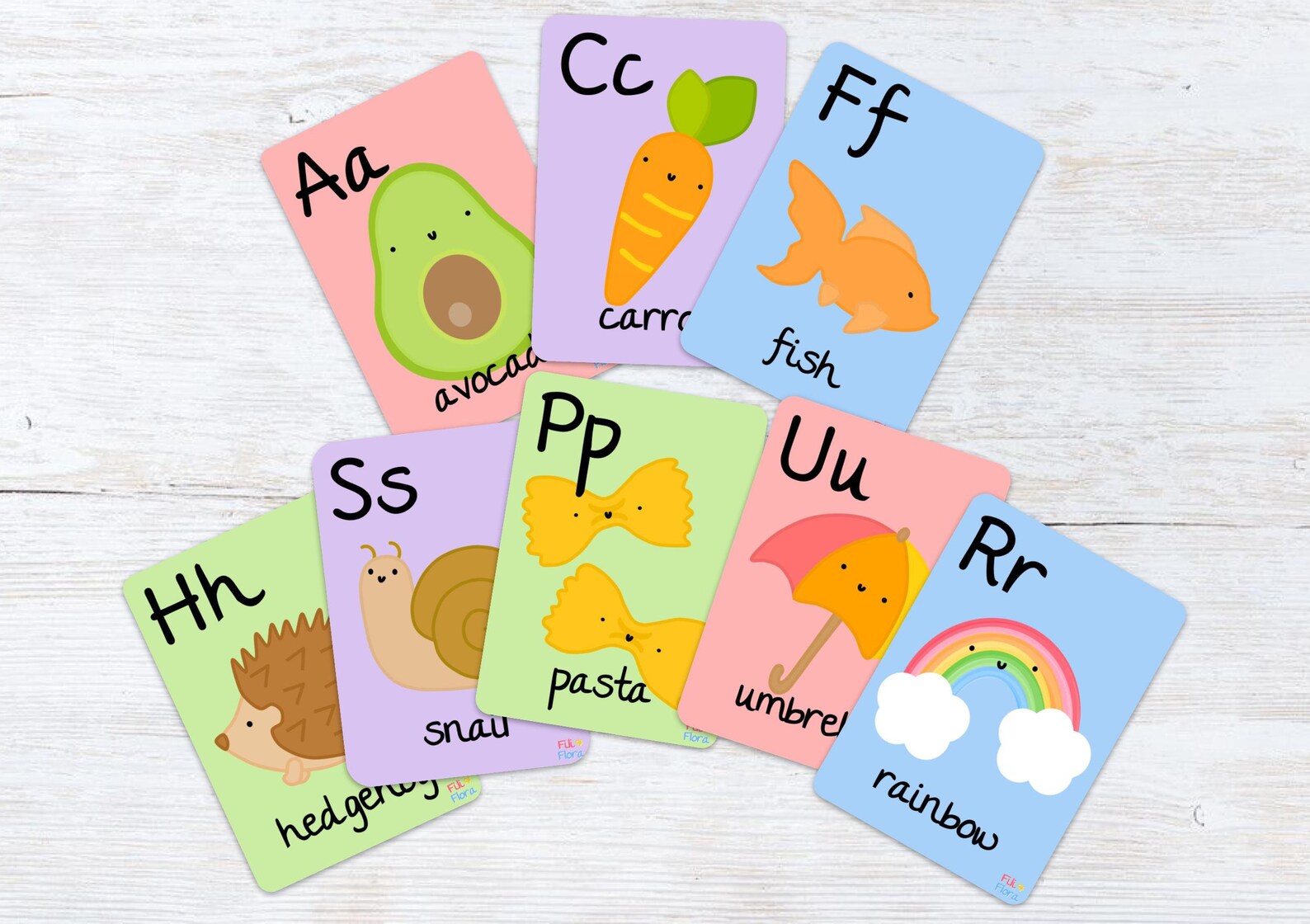 Colourful Alphabet Flashcards for Children Printable PDF - Etsy