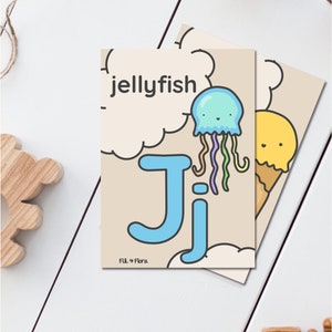 Alphabet Flashcards Printable for Children, English ABC Flash Cards - Etsy