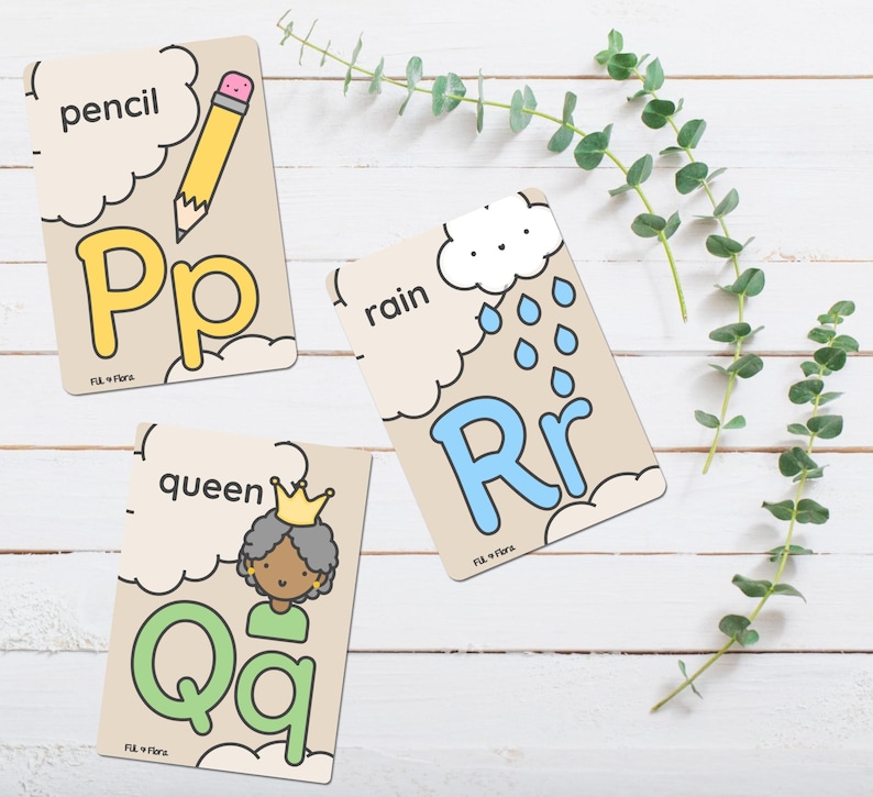 Alphabet Flashcards Printable for Children, English ABC Flash Cards - Etsy