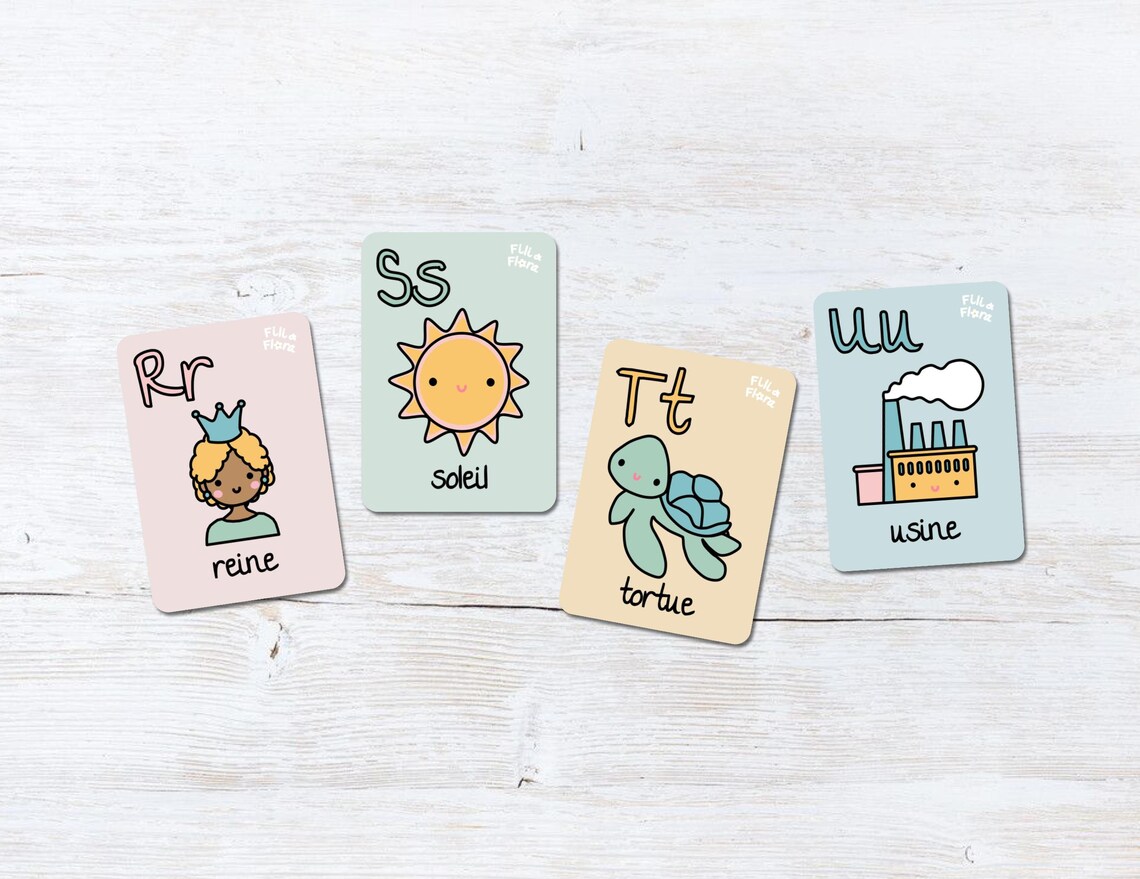 French Alphabet Flashcards Printable Digital PDF Educational - Etsy