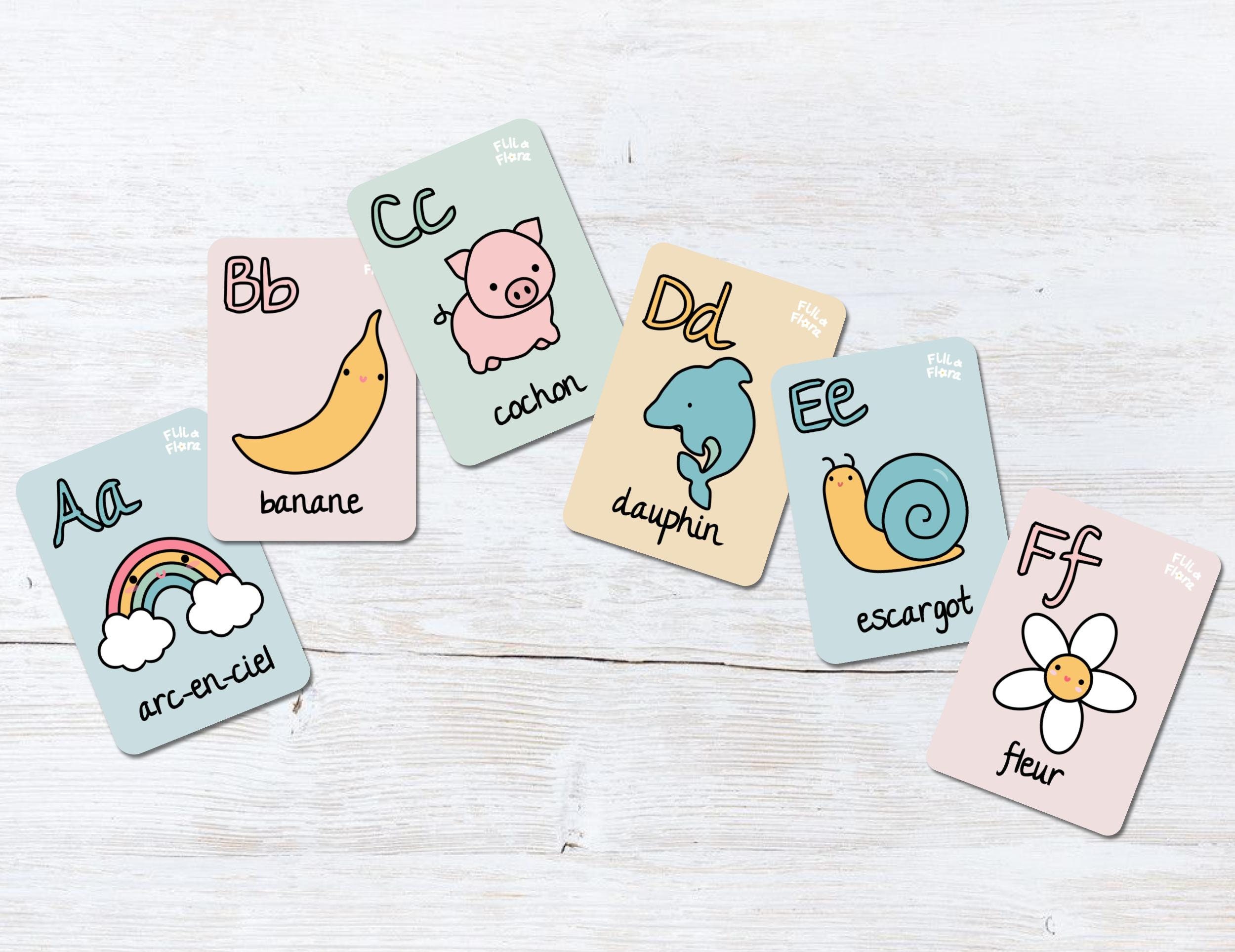 French Alphabet Flashcards, Printable Digital PDF, Educational Gift ...