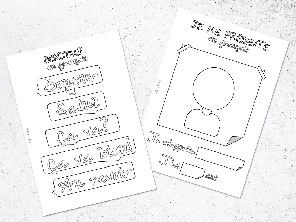 Printable French for Children Colouring-in Activities | Etsy