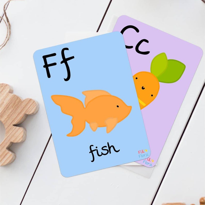 Colourful Alphabet Flashcards for Children Printable PDF - Etsy