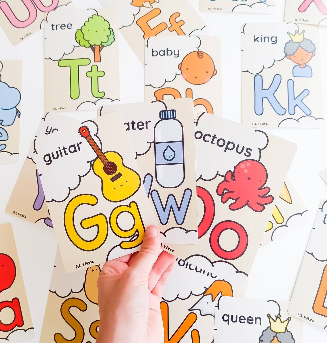 Alphabet Flashcards Printable for Children English ABC Flash - Etsy