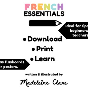 French Language Learning Flashcards & Posters Printable - Etsy
