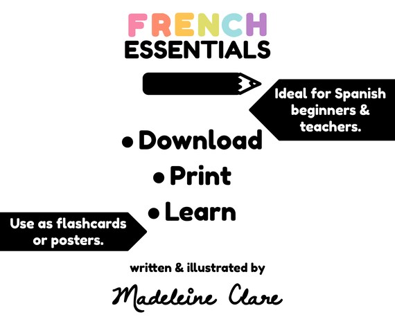 Prints Art & Collectibles French Language Learning Flashcards & Posters ...