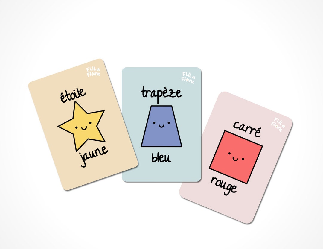 French Colours Flashcards, French Shapes Flashcards for Children ...