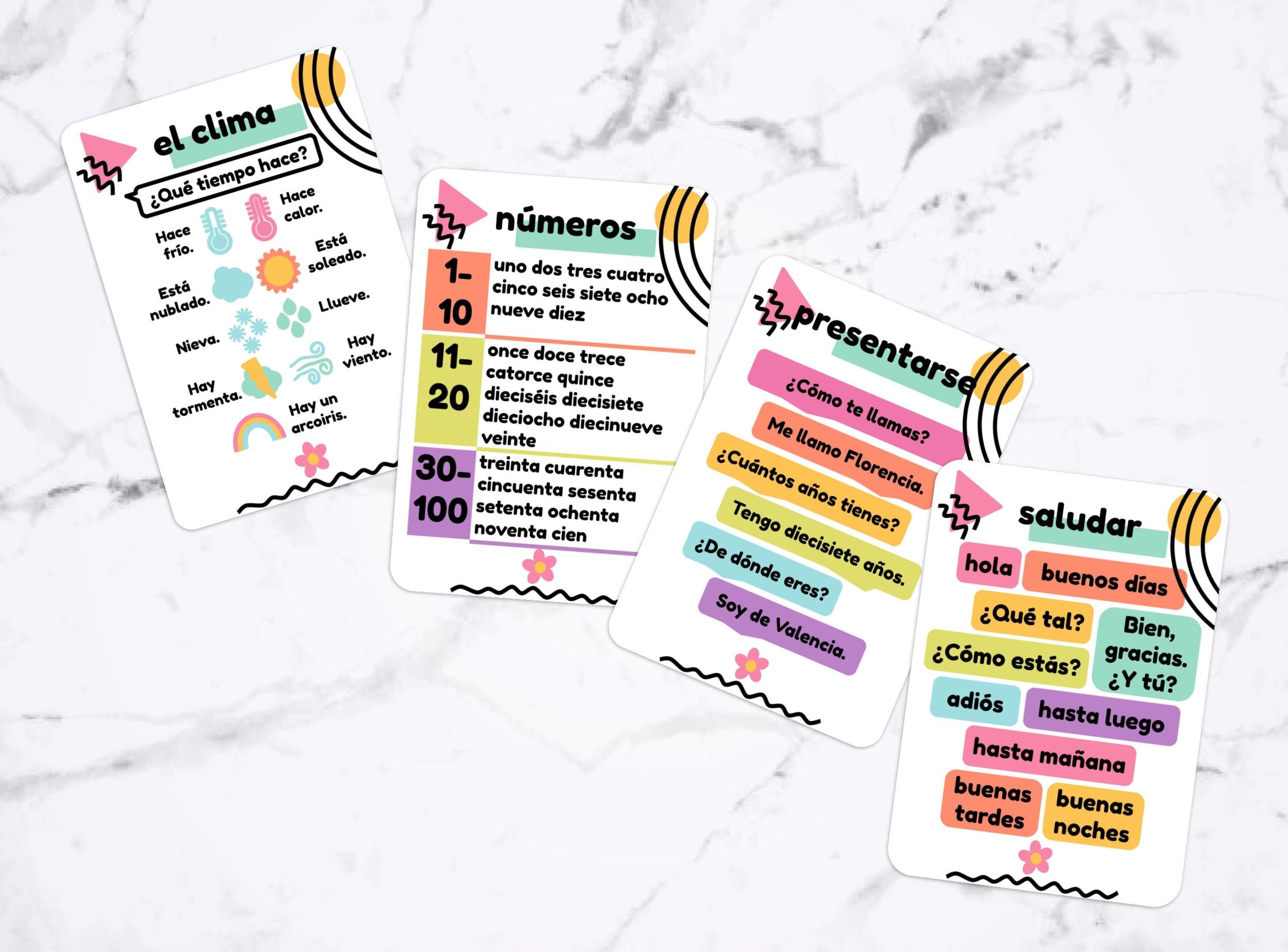Spanish Language Learning Flashcards & Posters | Etsy UK