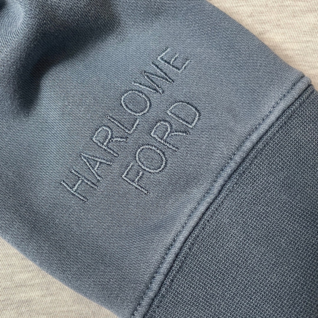 Solid Block Font Embroidered Names on Sleeve Sweatshirt Add-on (MUST Be ...