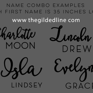 Two Name Sign for Baby Nursery With Mirror and Wood - Etsy
