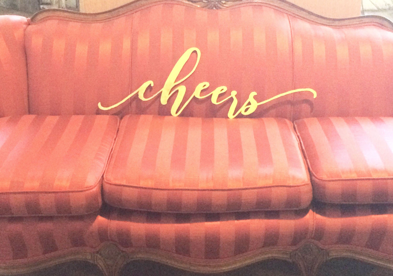 Large Laser Cut Cheers Sign Calligraphy Word Wall Sign Gold - Etsy