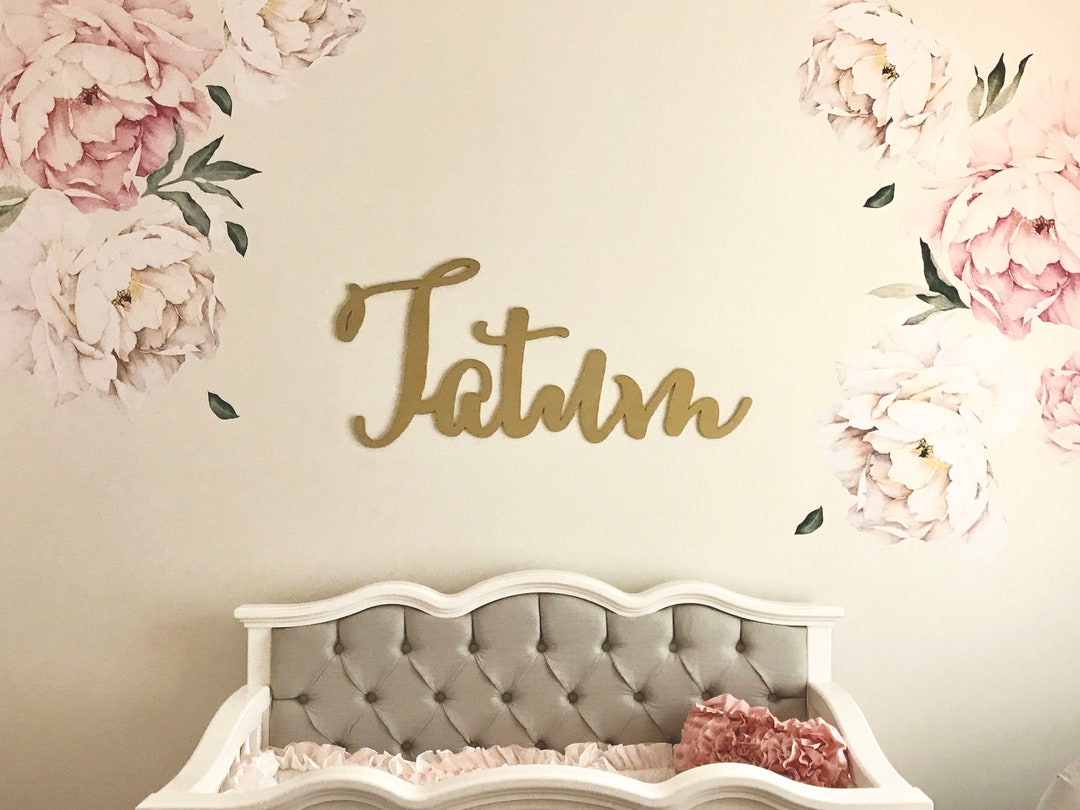 Gold Calligraphy Baby Name Sign for Nursery Wall - Etsy