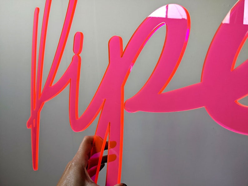 Neon Pink Custom Acrylic Name or Business Sign - Etsy
