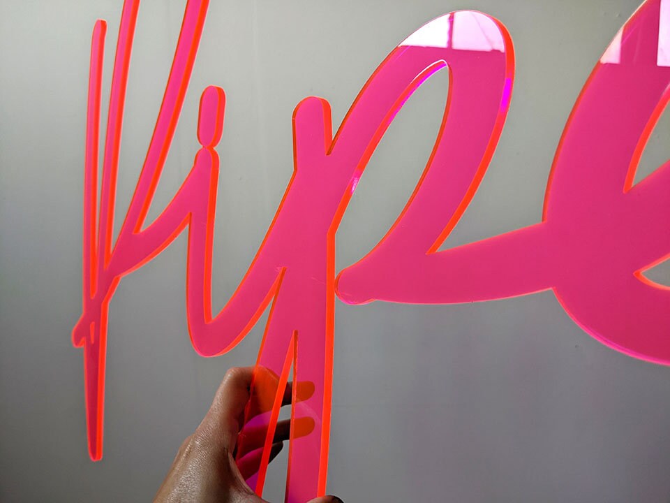 Neon Pink Custom Acrylic Name or Business Sign | Etsy