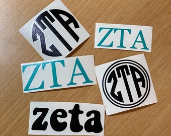 ZETA TAU ALPHA Sorority Sticker Pack Pink Retro for Laptops - Etsy