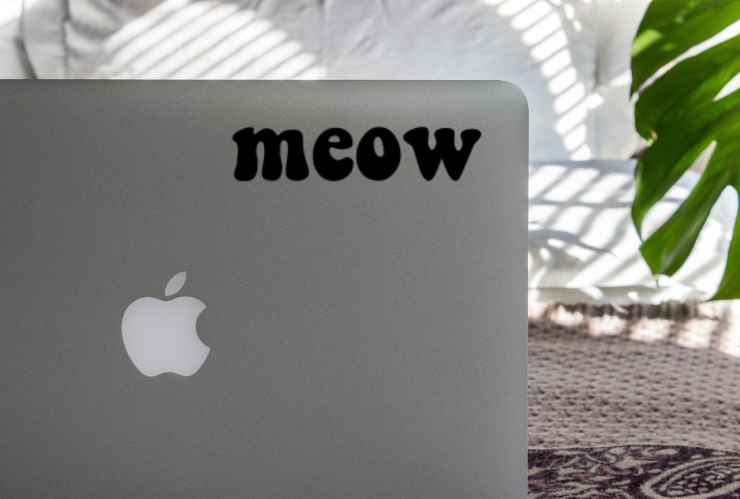 Meow Vinyl Decal, Cat Meow Decal, Cat Lover Gift, Cat Decal, Vinyl Cat ...