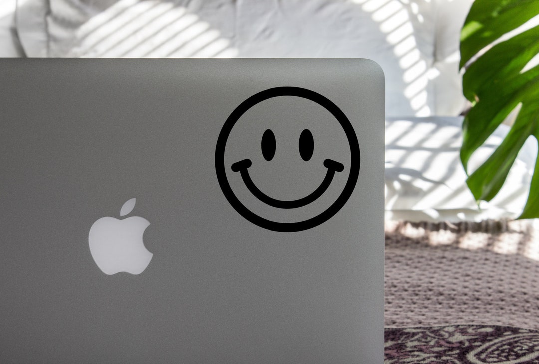 Smiley Face Vinyl Decal: Trendy Laptop Sticker - Etsy