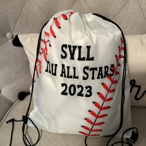 Baseball Drawstring Bag, Baseball Team Bags, Personalized Baseball Bag ...