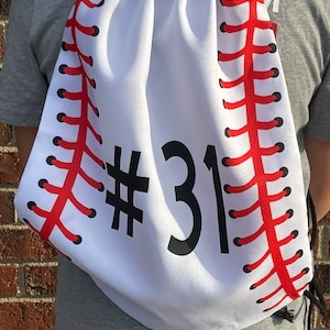 Baseball Drawstring Bag, Baseball Team Bags, Personalized Baseball Bag ...