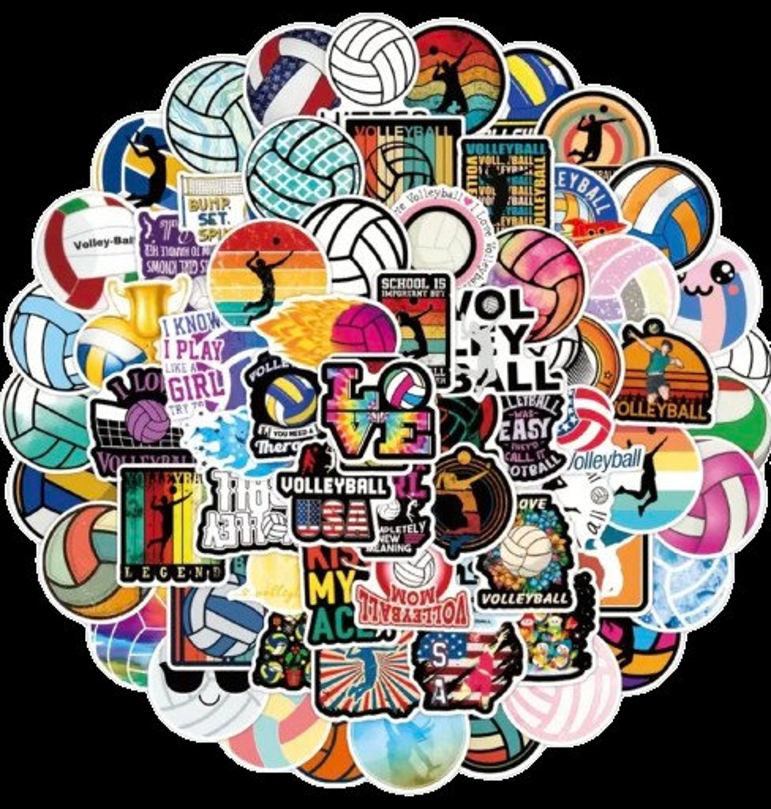 Volleyball Stickers, Pack of Volleyball Stickers, Team Volleyball Gifts ...