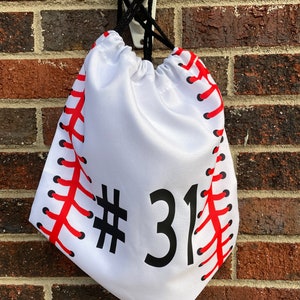 Baseball Drawstring Bag, Baseball Team Bags, Personalized Baseball Bag ...