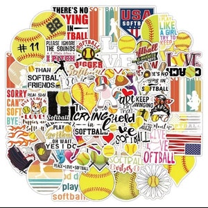 Softball Stickers, Pack of Softball Stickers, Team Softball Gifts ...