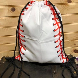 Baseball Drawstring Bag, Baseball Team Bags, Personalized Baseball Bag ...